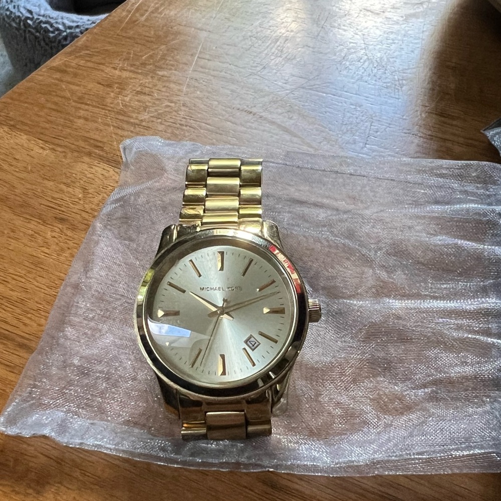 Mk Michael Kors Mk5160 Jet Set Gold Dial Gold Tone St… - Gem